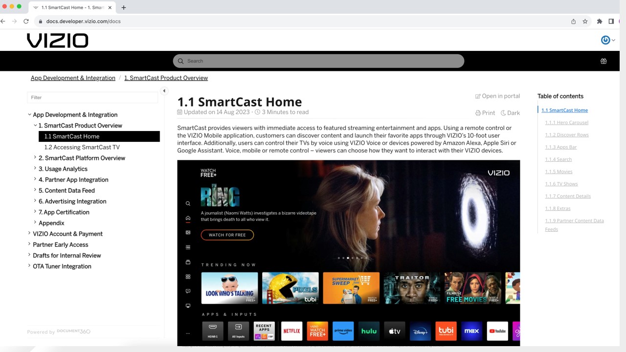 2023 VIZIO Developer Hub